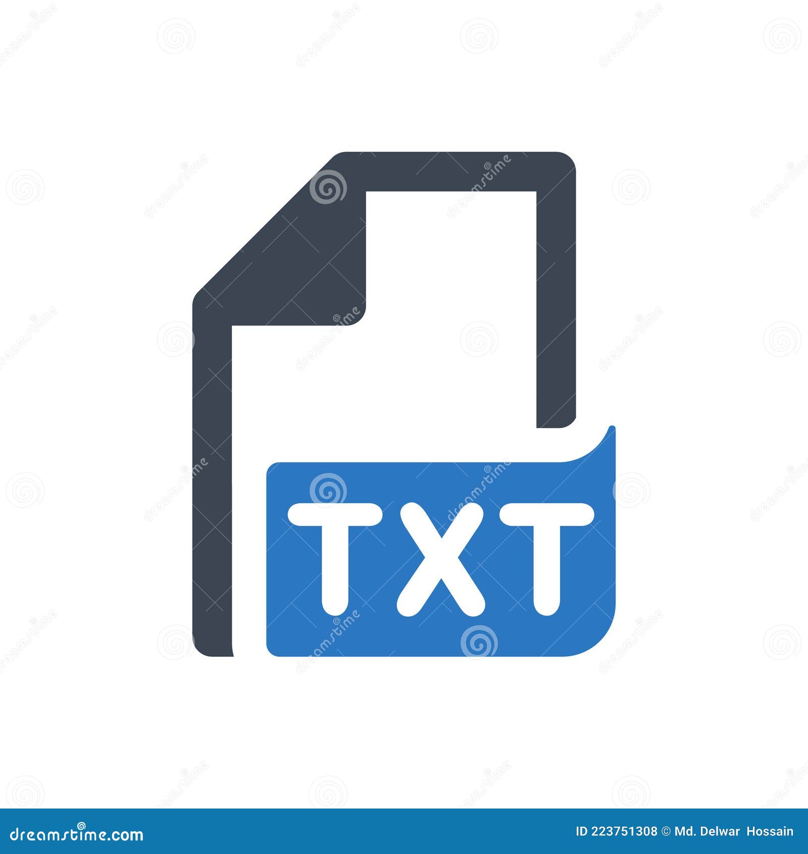 Text document icon stock vector. Illustration of icon - 223751308