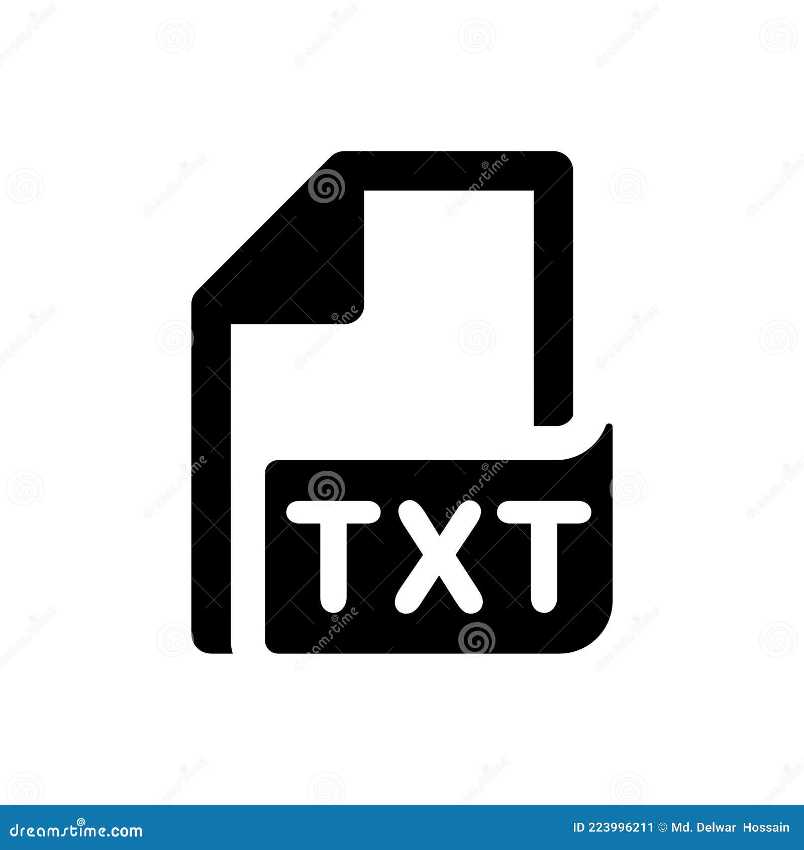 Text document icon stock vector. Illustration of format - 223996211