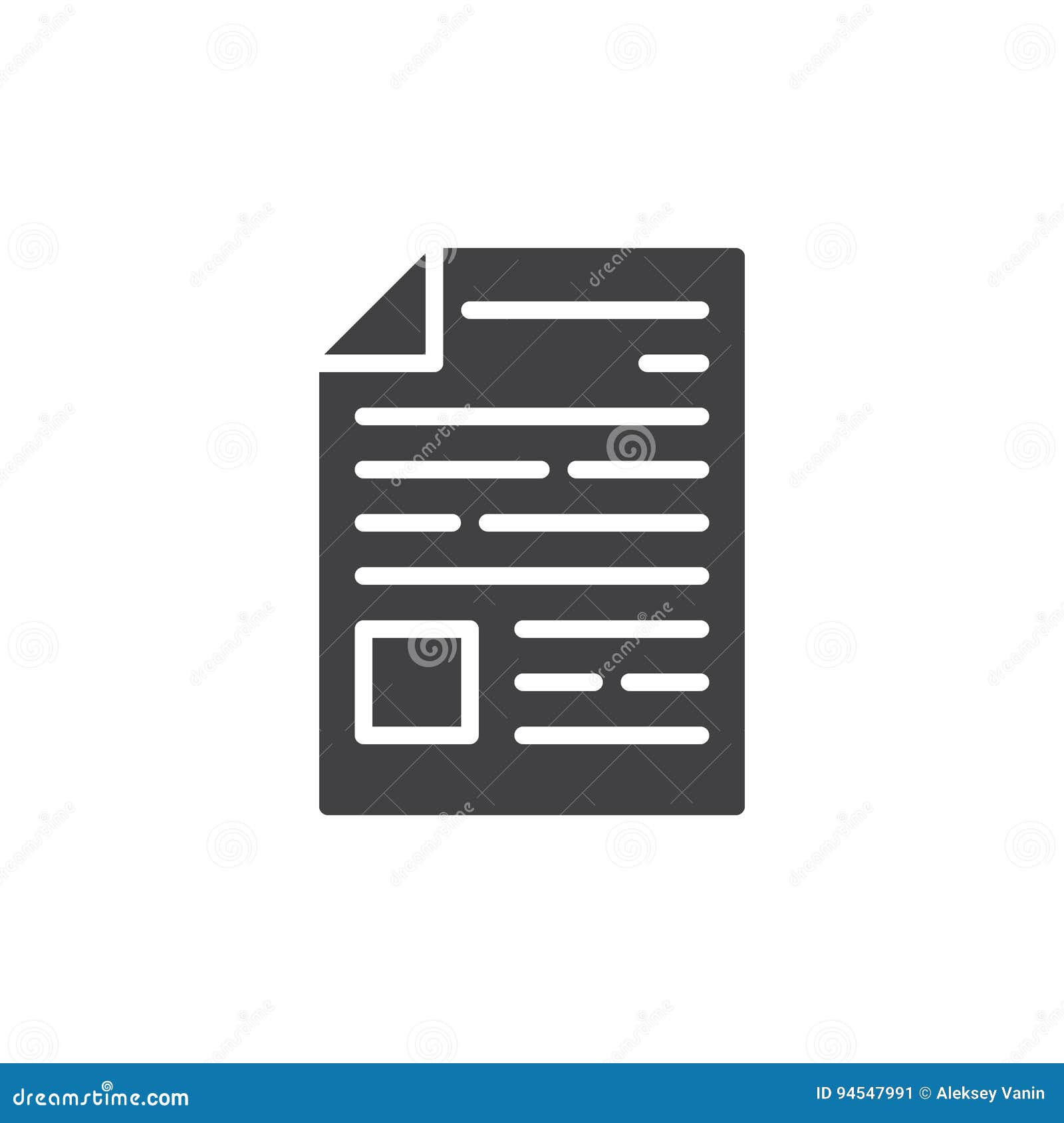 Text Document Icon Vector, Filled Flat Sign, Solid Pictogram Isolated ...