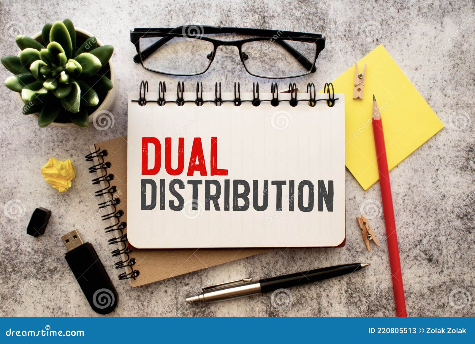 Text Dual Distribution on White Paper, Business Concept Stock Image ...