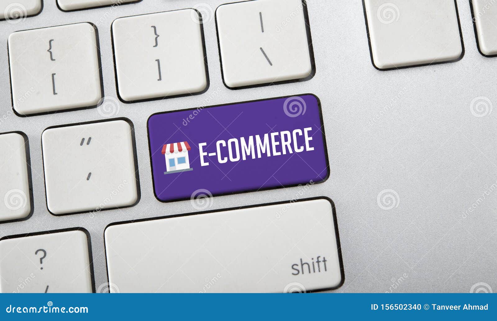 E-Commerce Word on Computer Keyboard, Online Shopping Concept Stock ...