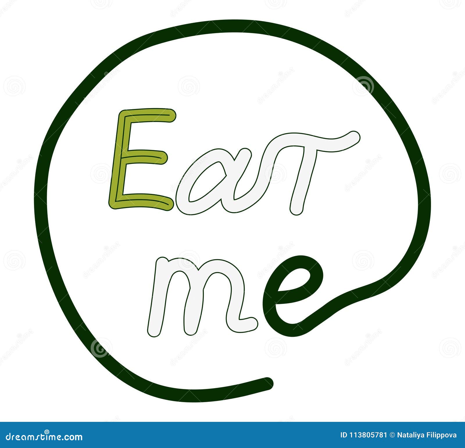 Text Eat me stock vector. Illustration of design, lettering - 113805781
