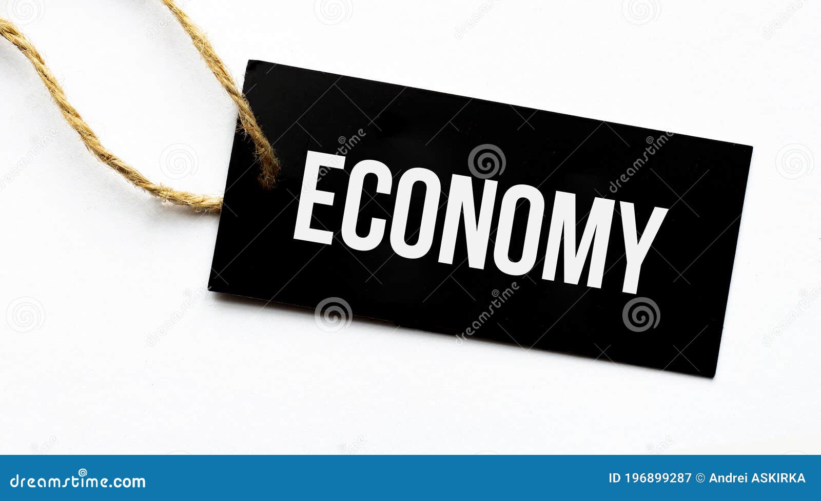 Text ECONOMY on a Black Tag on a White Paper Background Stock Image ...
