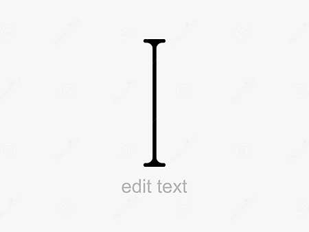Text Edit Cursor Pointer. Font Input Symbol and Editing of Textual Web Information Black ...