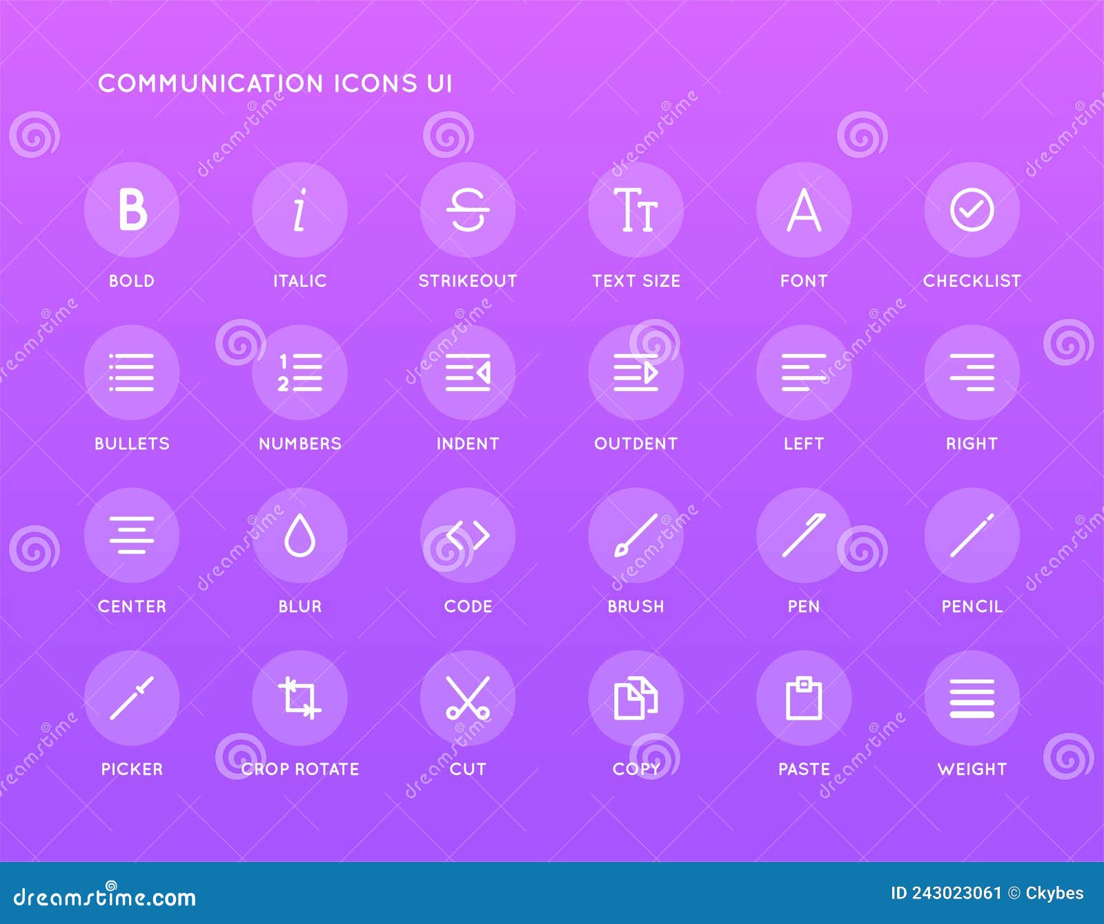 Text Editing User Interface UI Vector Icon Set. High Quality Minimal ...