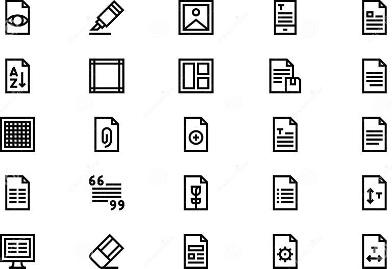 Text Edition Icons Collection is a Vector Illustration with Editable ...