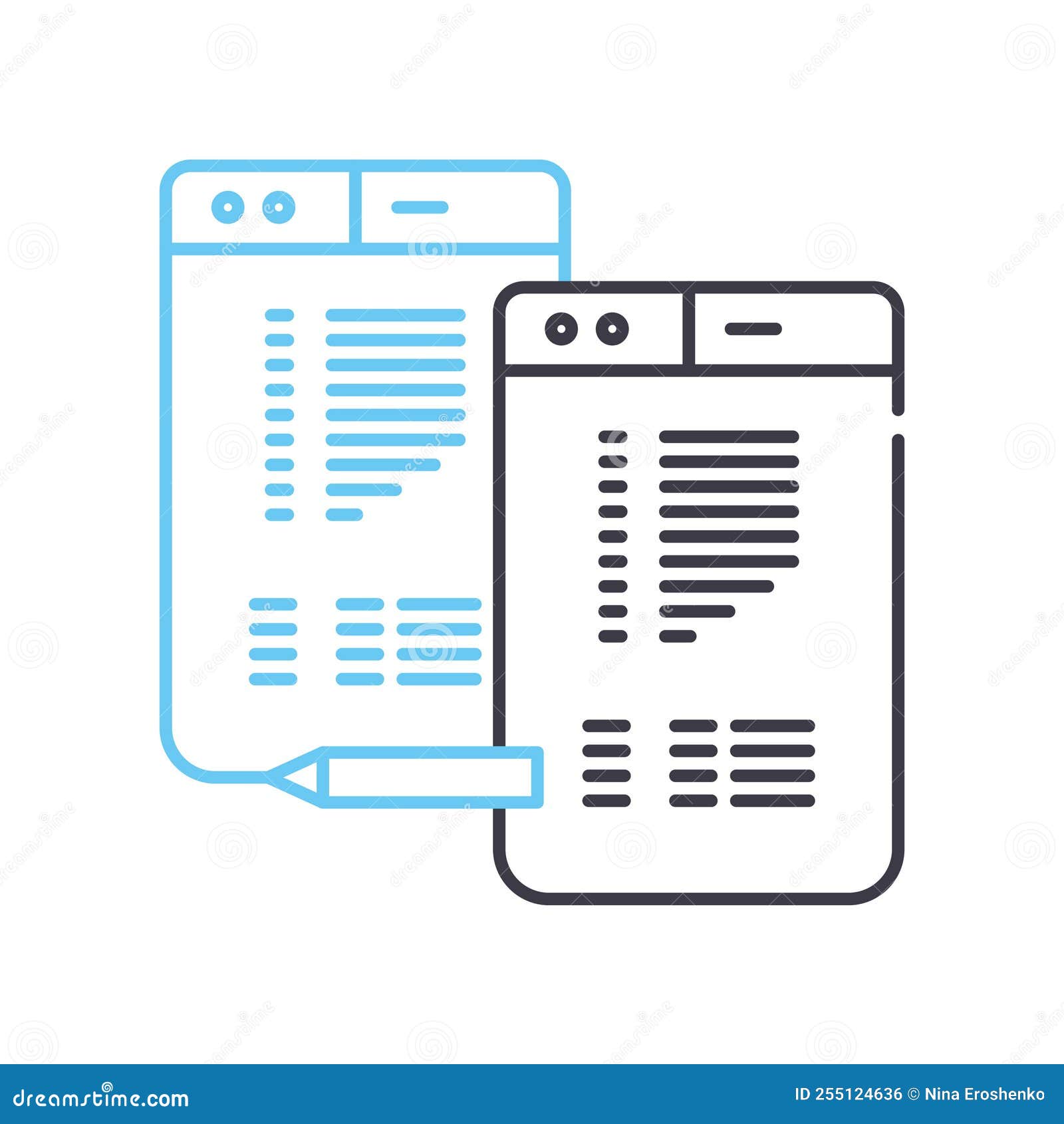 Text Editor Line Icon, Outline Symbol, Vector Illustration, Concept ...