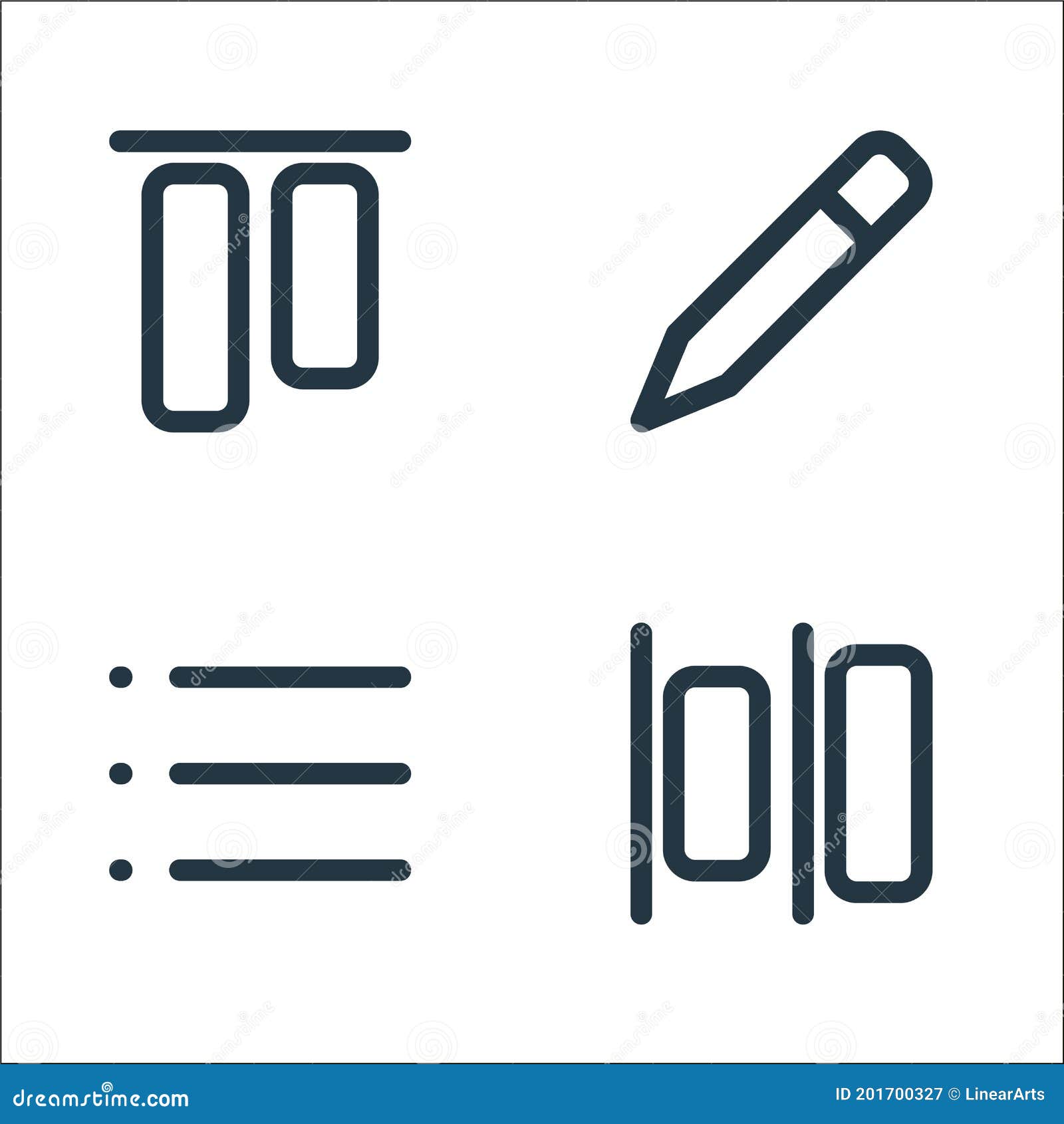 Text Editor Line Icons. Linear Set Stock Vector - Illustration of ...