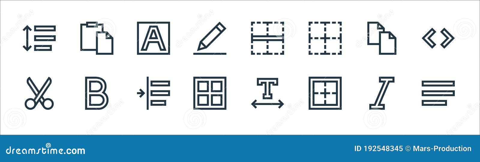 Text Editor Line Icons. Linear Set Stock Vector - Illustration of ...