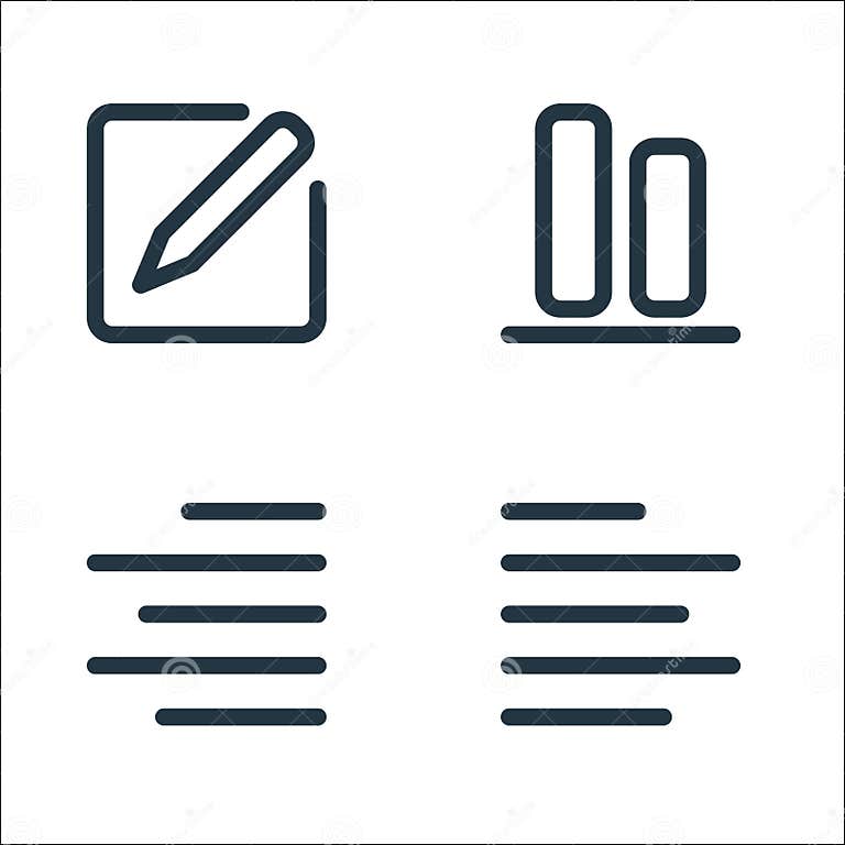 Text Editor Line Icons. Linear Set Stock Vector - Illustration of line, editor: 201695773