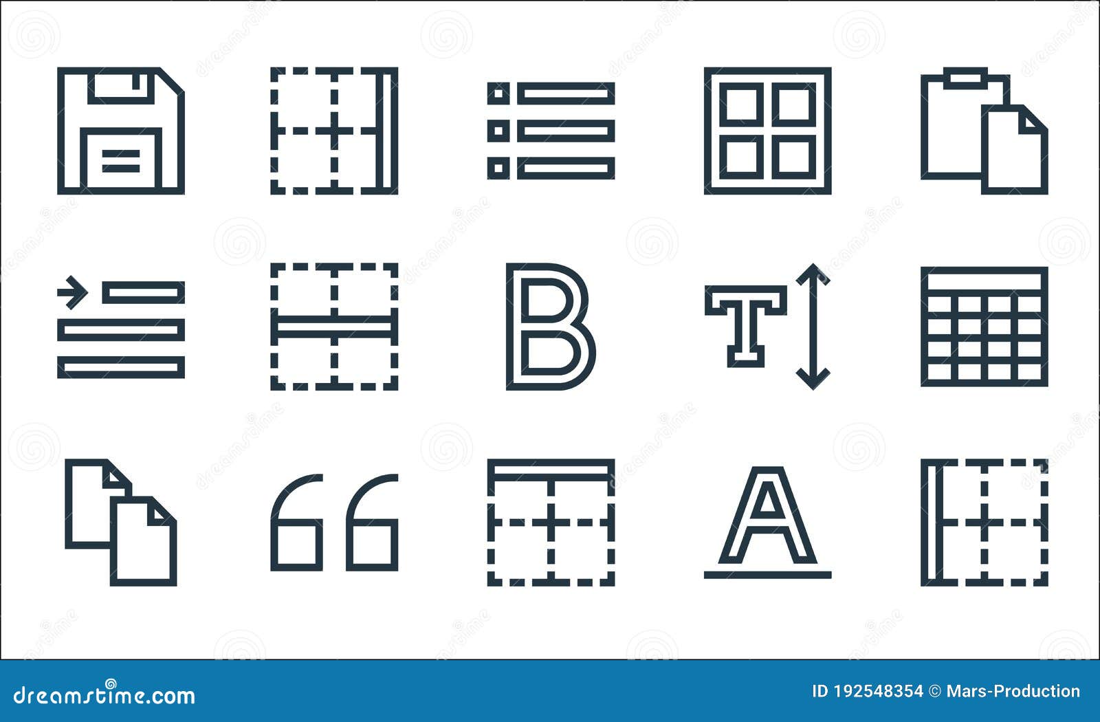 Text Editor Line Icons. Linear Set Stock Vector - Illustration of ...