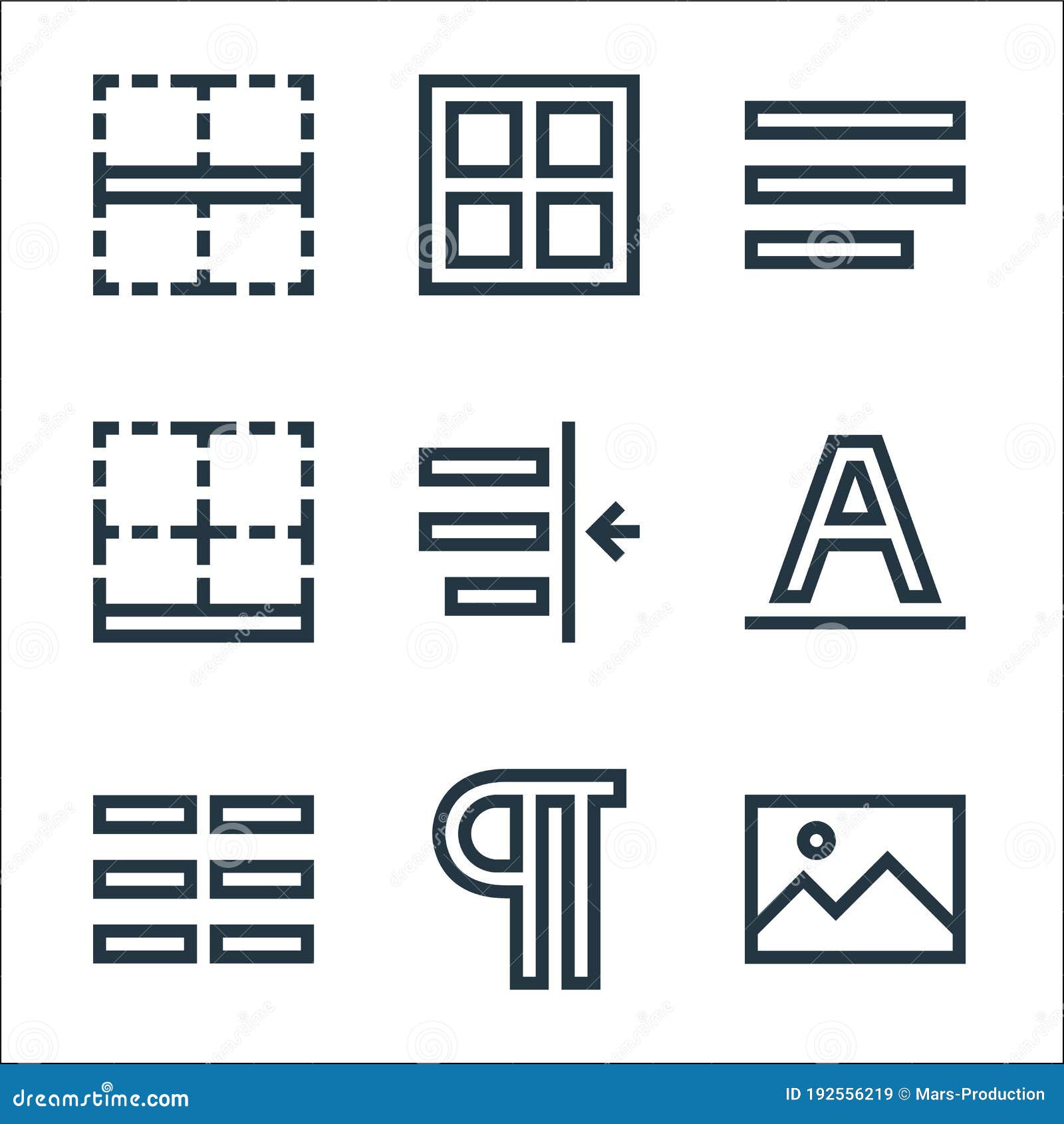 Text Editor Line Icons. Linear Set Stock Vector - Illustration of ...