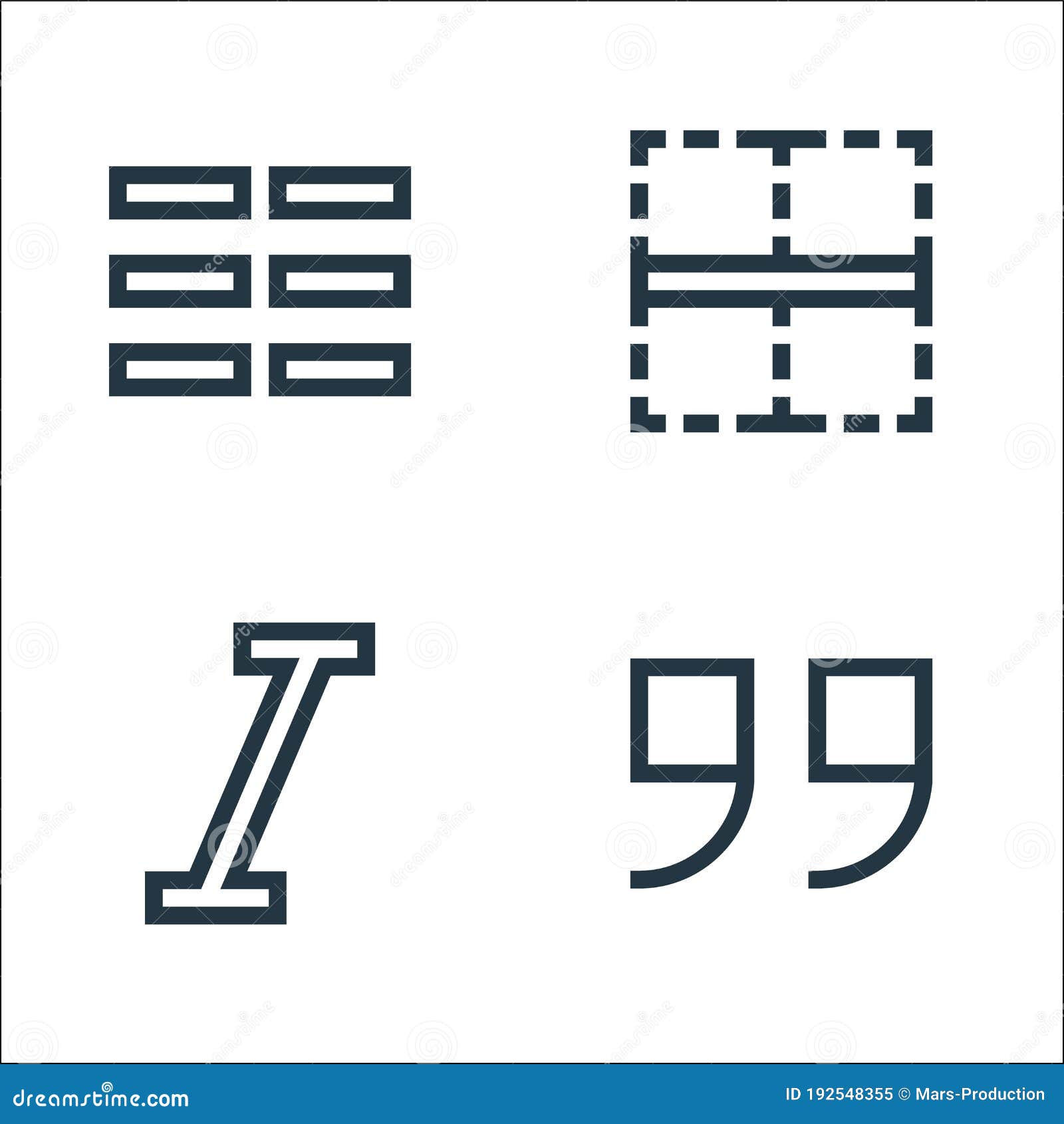 Text Editor Line Icons. Linear Set Stock Vector - Illustration of ...