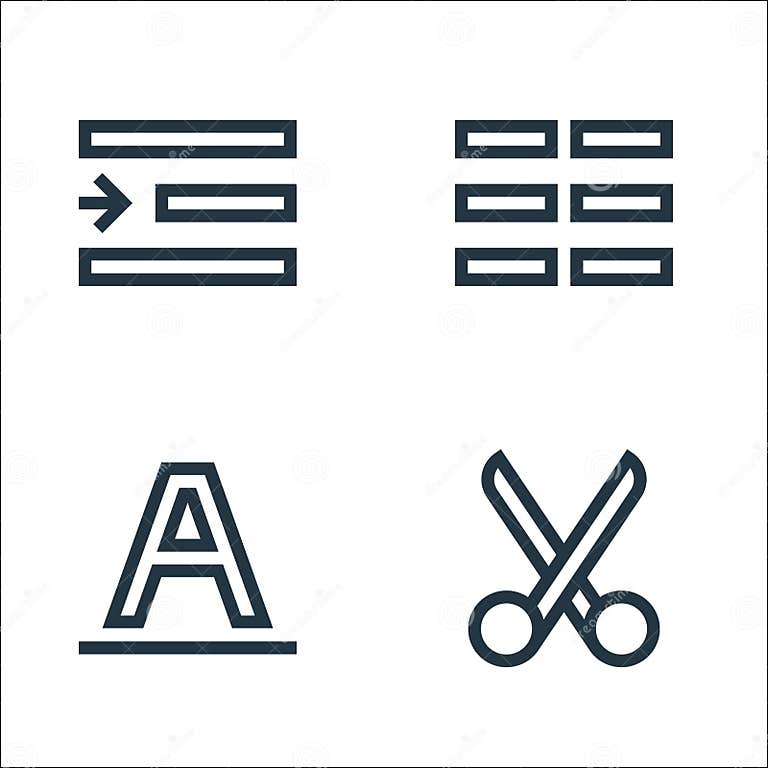 Text Editor Line Icons. Linear Set Stock Vector - Illustration of ...