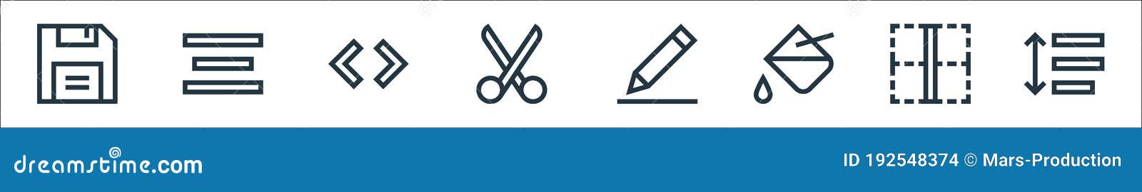 Text Editor Line Icons. Linear Set Stock Vector - Illustration of ...