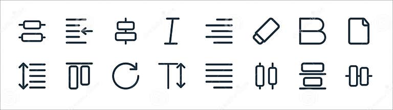Text Editor Line Icons. Linear Set Stock Vector - Illustration of ...