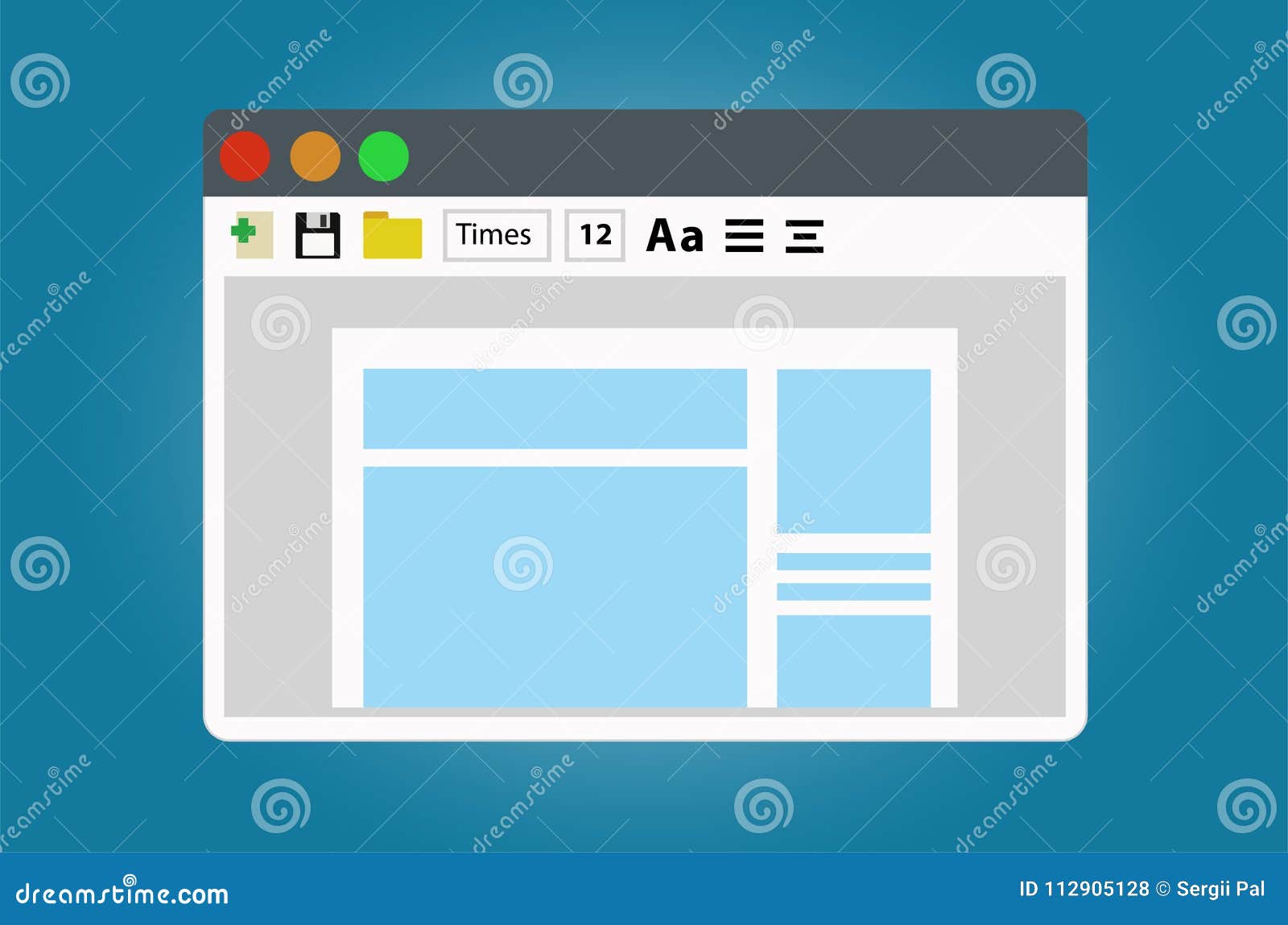 Text Editor, Open the Document for Editing. Stock Vector - Illustration ...