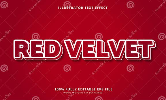 Red Velvet Editable Text Effect and Style Stock Vector - Illustration ...