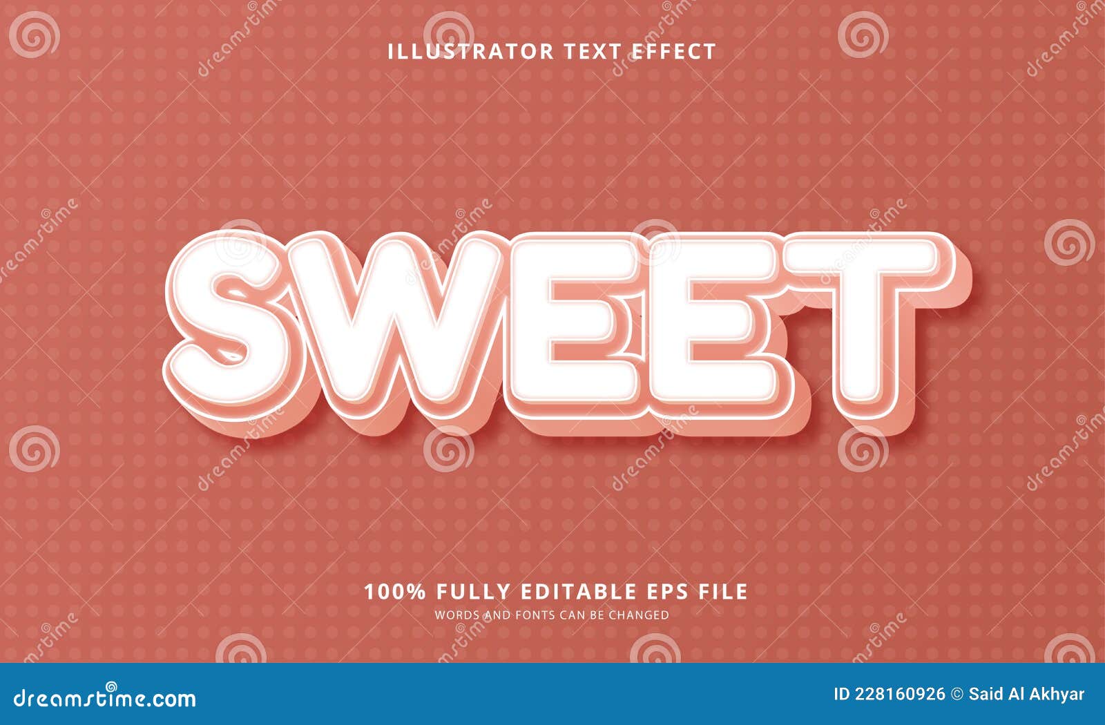 Sweet Editable Text Effect and Style Stock Vector - Illustration of ...