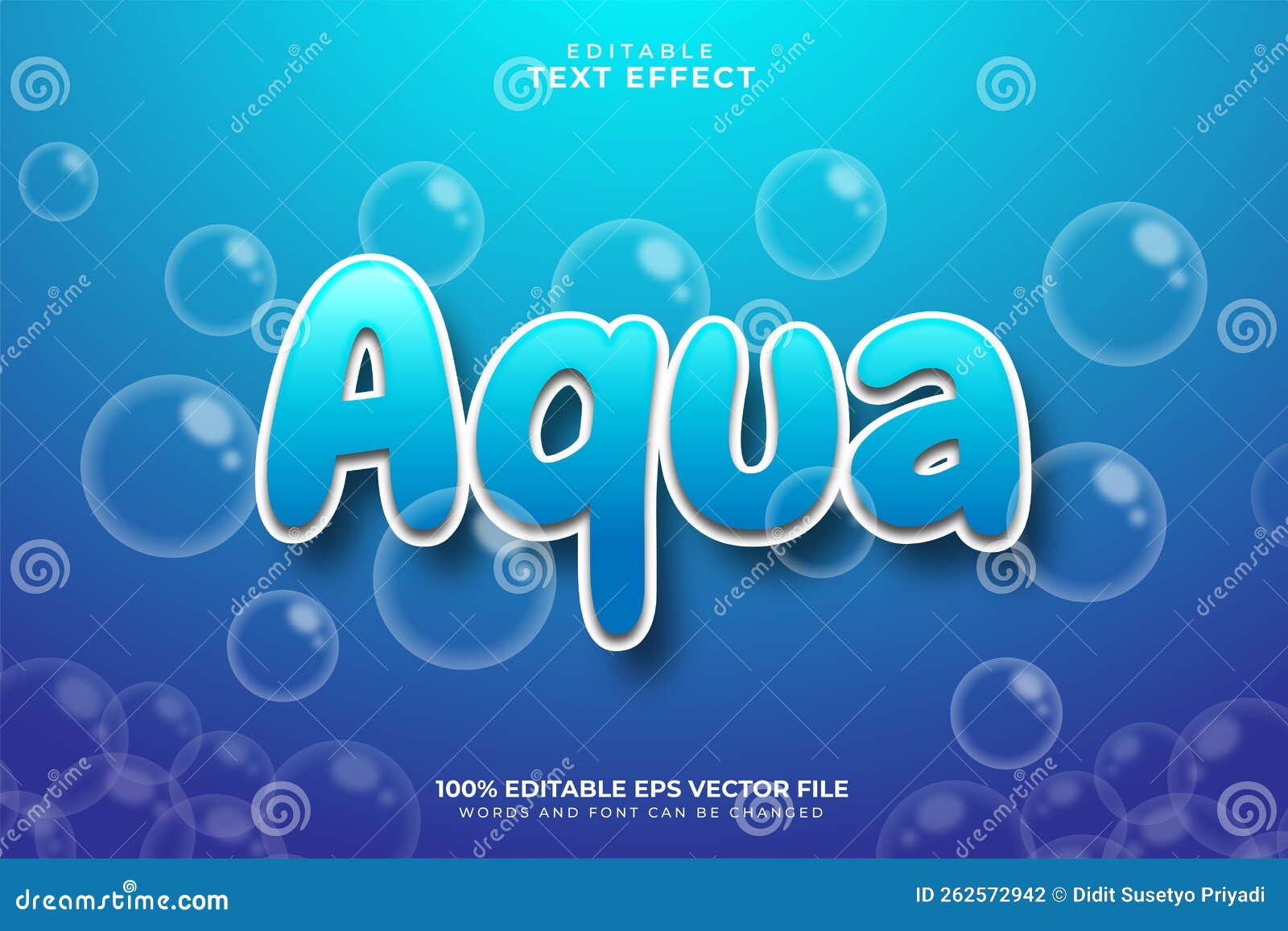 Aqua Text Effect & Editable Text Effect Stock Vector - Illustration of ...