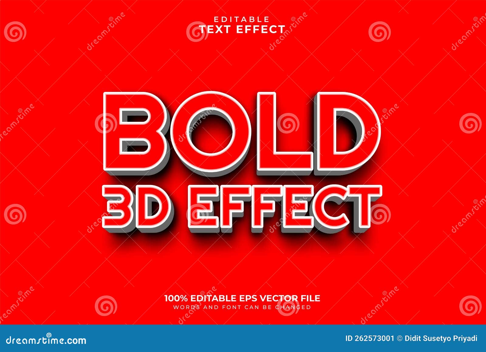Bold 3D Text Effect & Editable Text Effect Stock Vector - Illustration ...