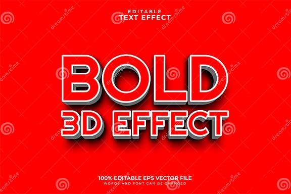 Bold 3D Text Effect & Editable Text Effect Stock Vector - Illustration ...