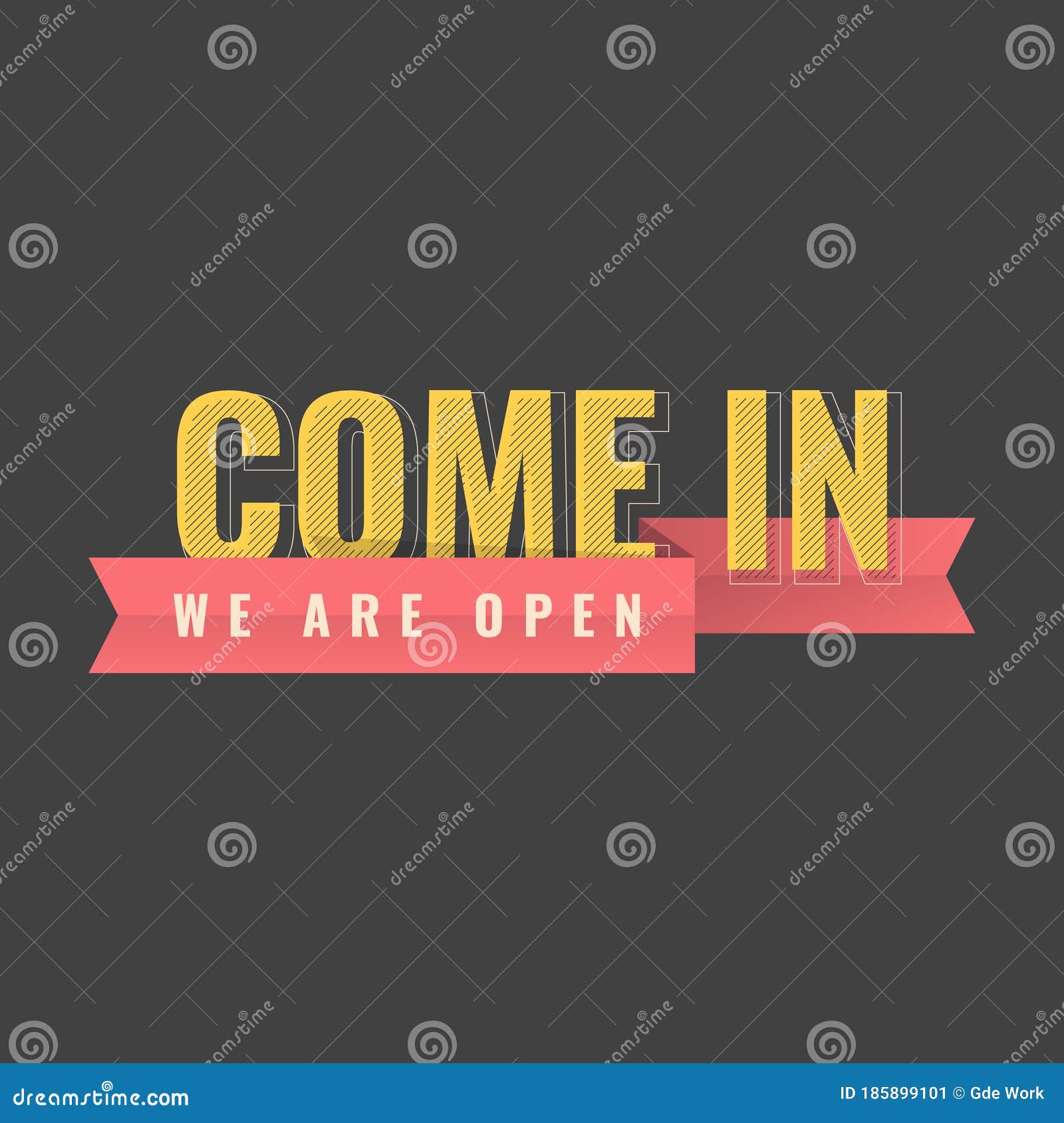 Text Effect of Come in we are Open Stock Vector - Illustration of label ...
