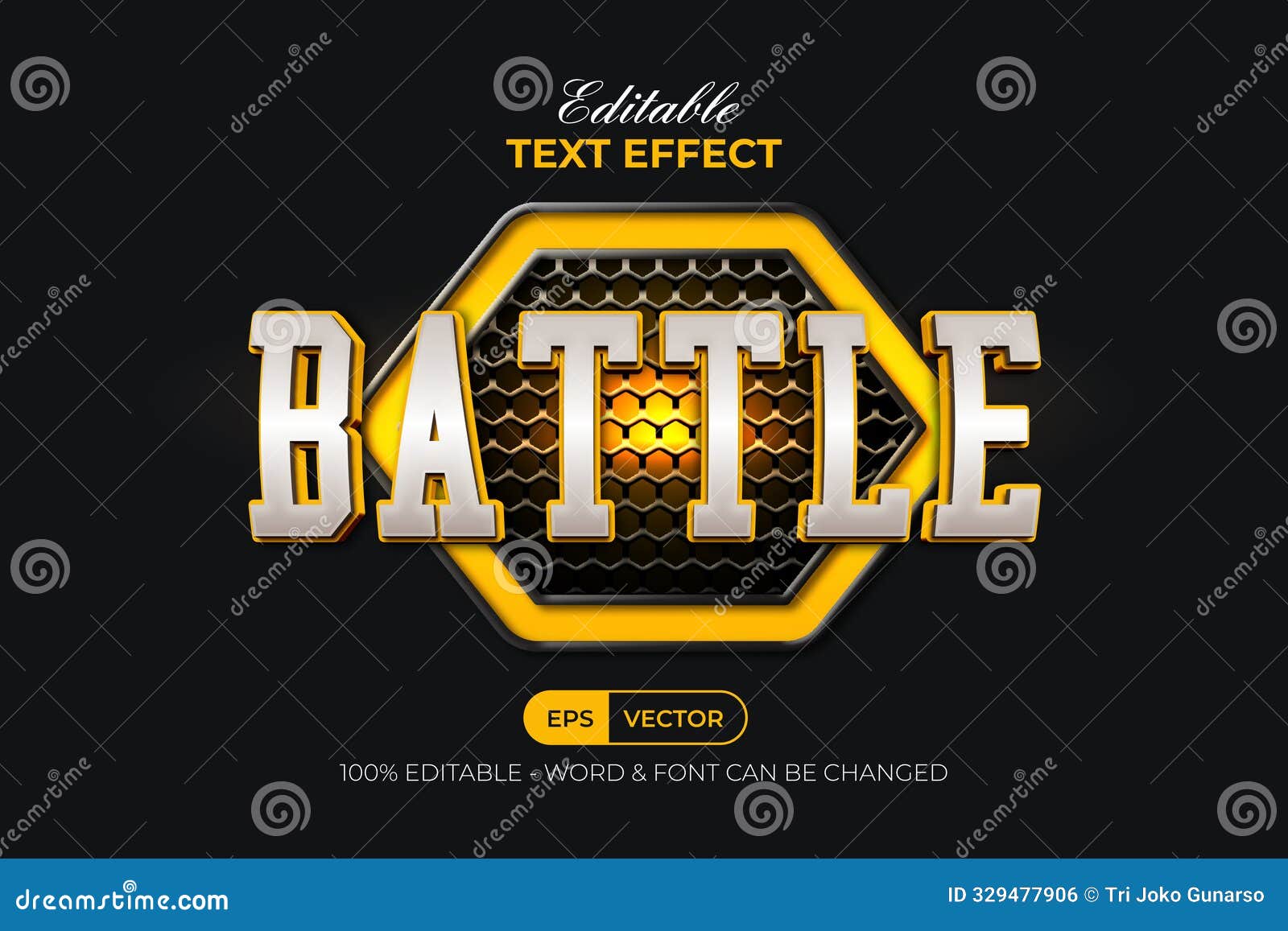 Battle Text Effect Sport 3D Style. Stock Vector - Illustration of text ...