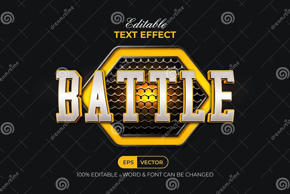 Battle Text Effect Sport 3D Style. Stock Vector - Illustration of text ...