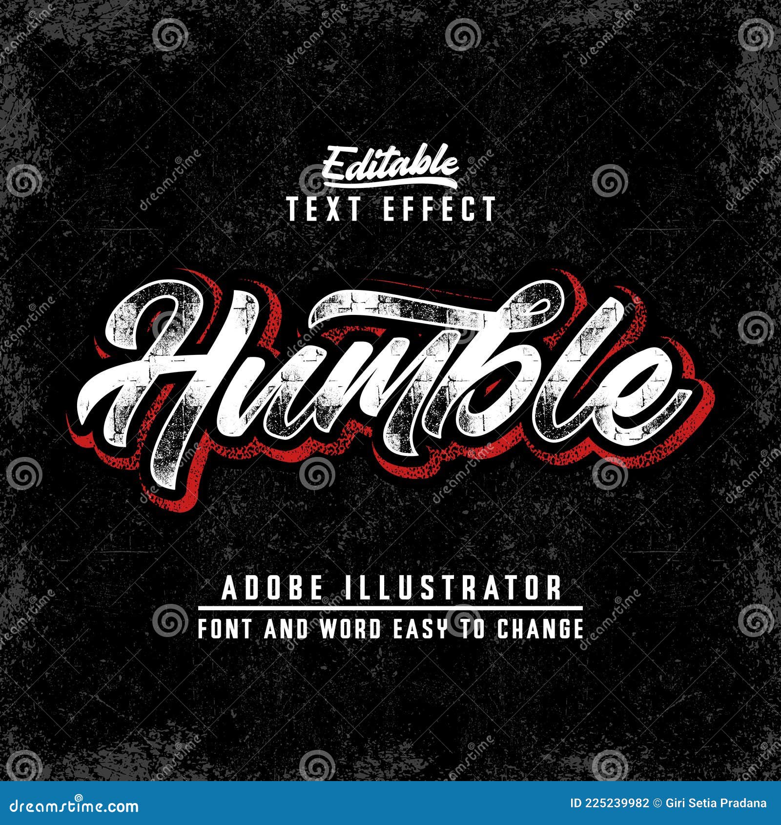 Text Effect Editable To Change Font and Word Stock Vector ...