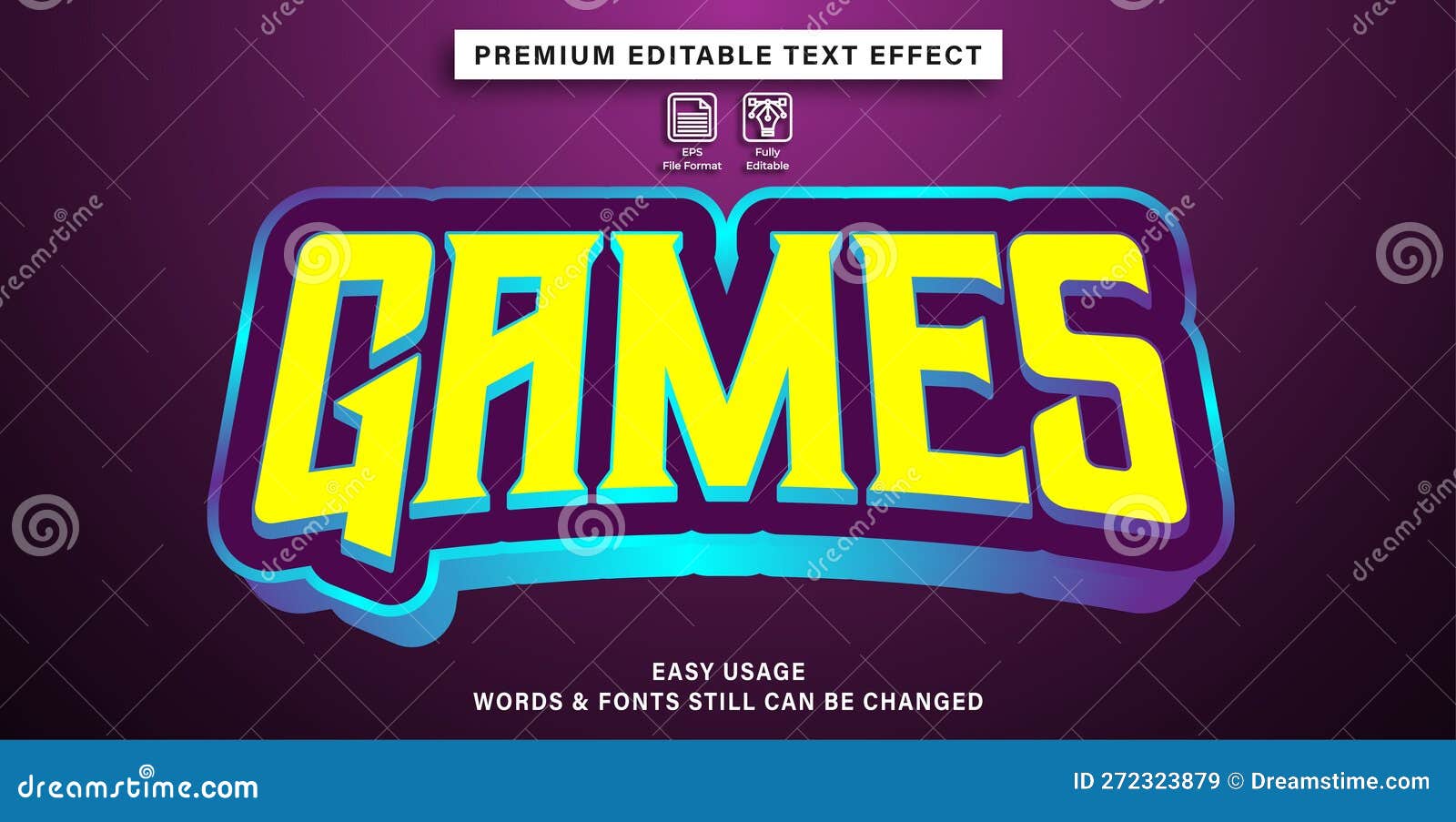 Text Effect with Examples of Games Writing Stock Illustration ...