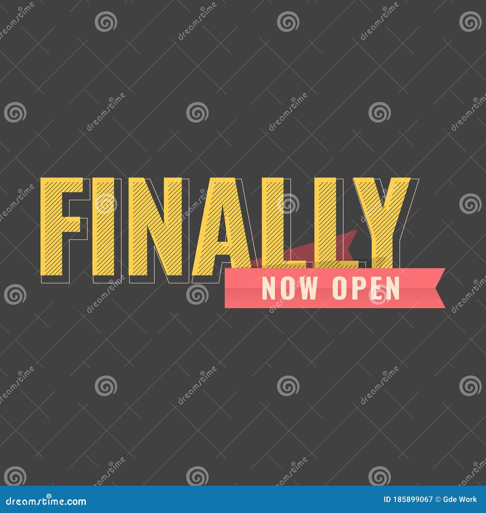 Text Effect of Finally Now Open Stock Vector - Illustration of label ...