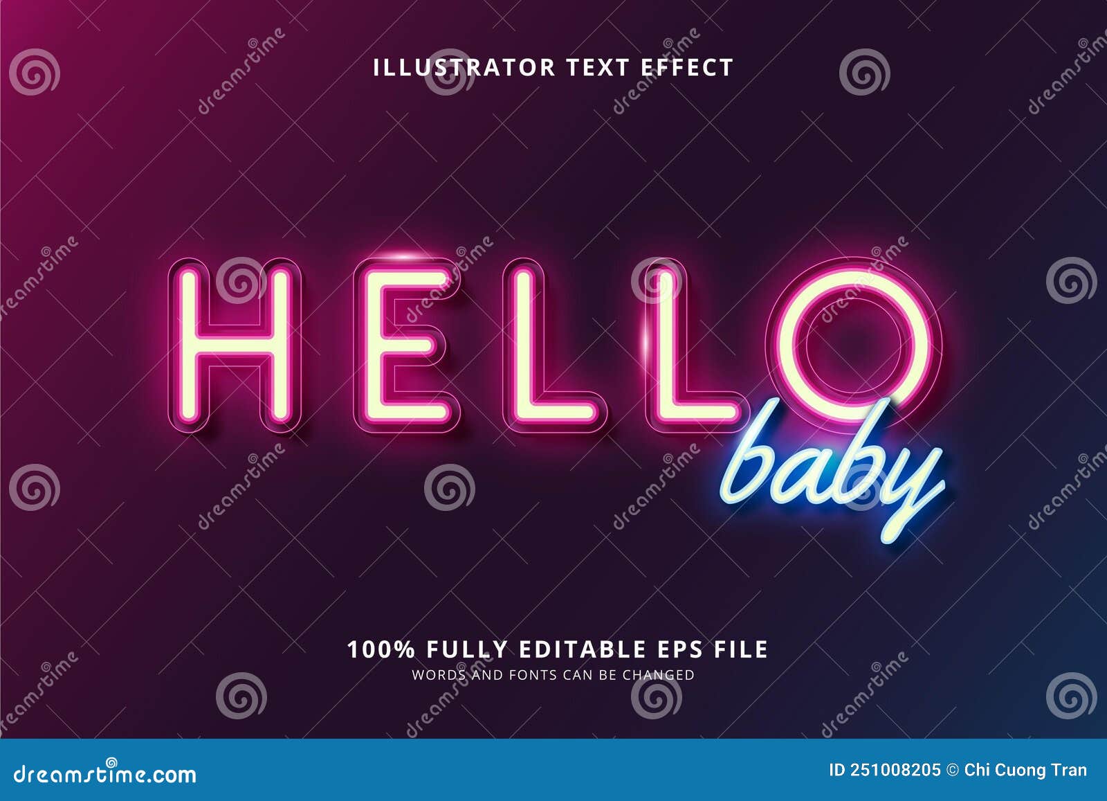 Text Effect Hello Baby Edittable Vector Eps File Stock Illustration ...