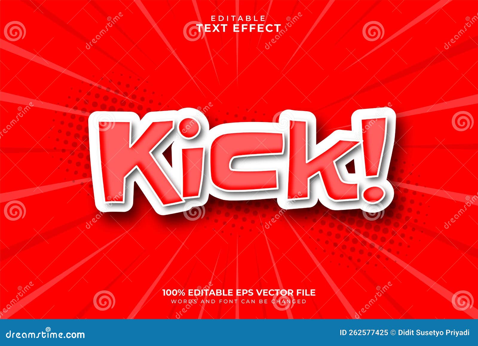 Kick Text Effect & Editable Text Effect Stock Vector - Illustration of ...