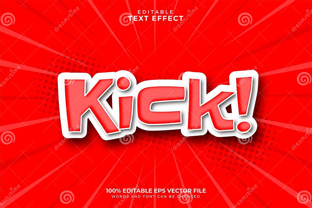 Kick Text Effect & Editable Text Effect Stock Vector - Illustration of ...