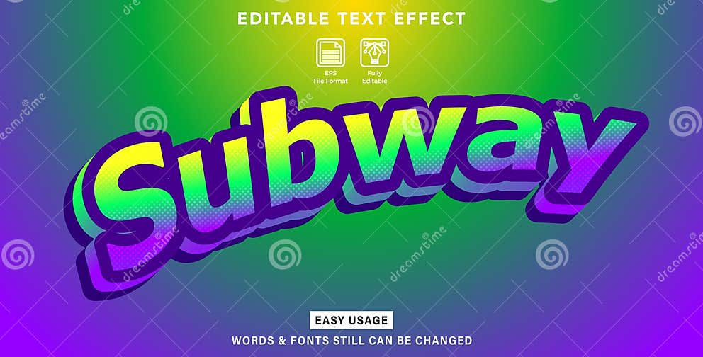 Text Effect Modern Subway Styles Stock Illustration - Illustration of ...