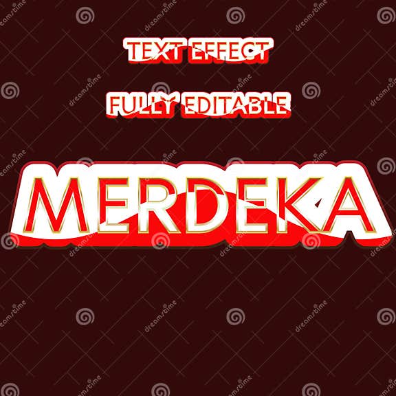 Text Effect Red White Merdeka Stock Vector - Illustration of ...