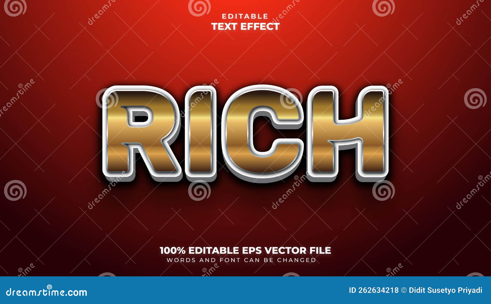 Rich Text Effect, Editable Text Effect Stock Vector - Illustration of ...