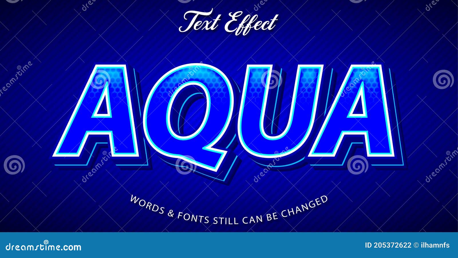 Aqua Editable Text Effect Style Stock Vector - Illustration of letters ...