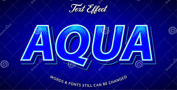 Aqua Editable Text Effect Style Stock Vector - Illustration of letters ...