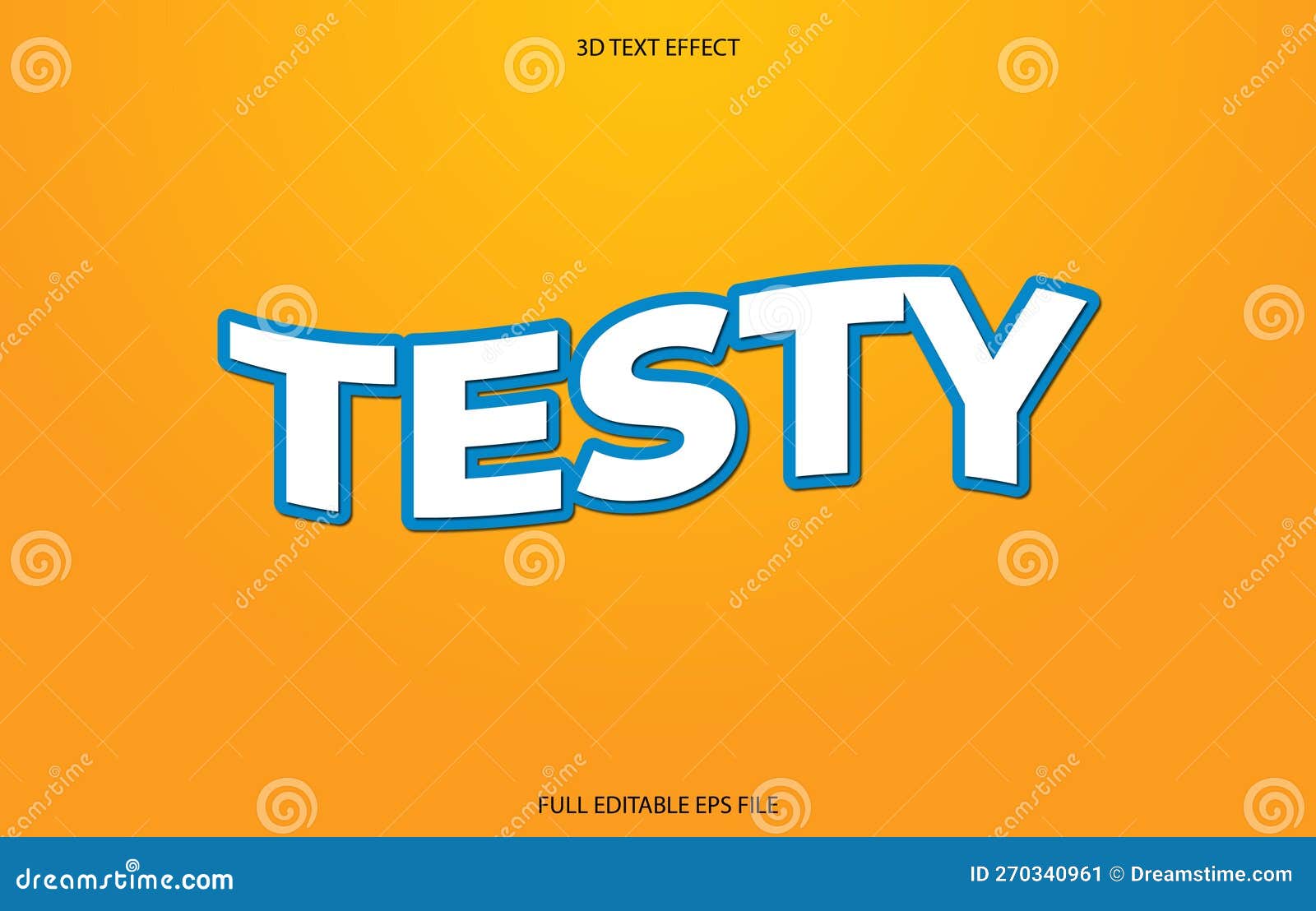 Testy 3D Text Effect Template, Text Effect Style Stock Illustration ...