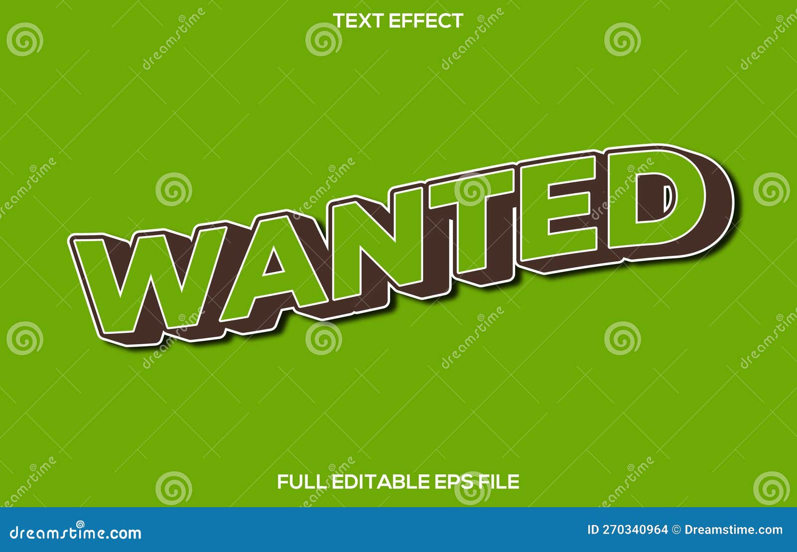 Wanted 3D Editable Text Effect Template, Text Effect Style Stock Vector ...