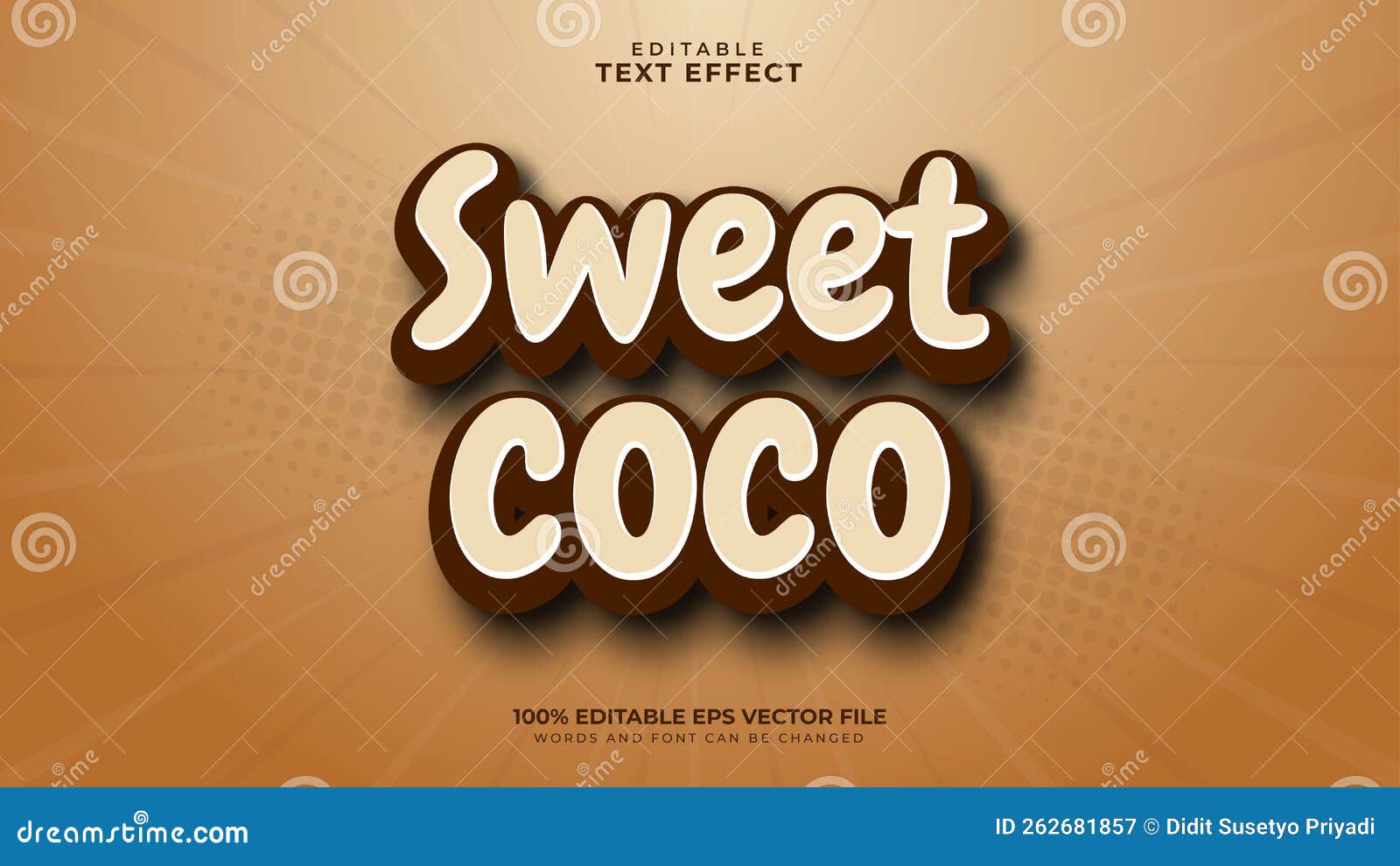 Sweet Coco Text Effect, Editable Text Effect Stock Vector ...