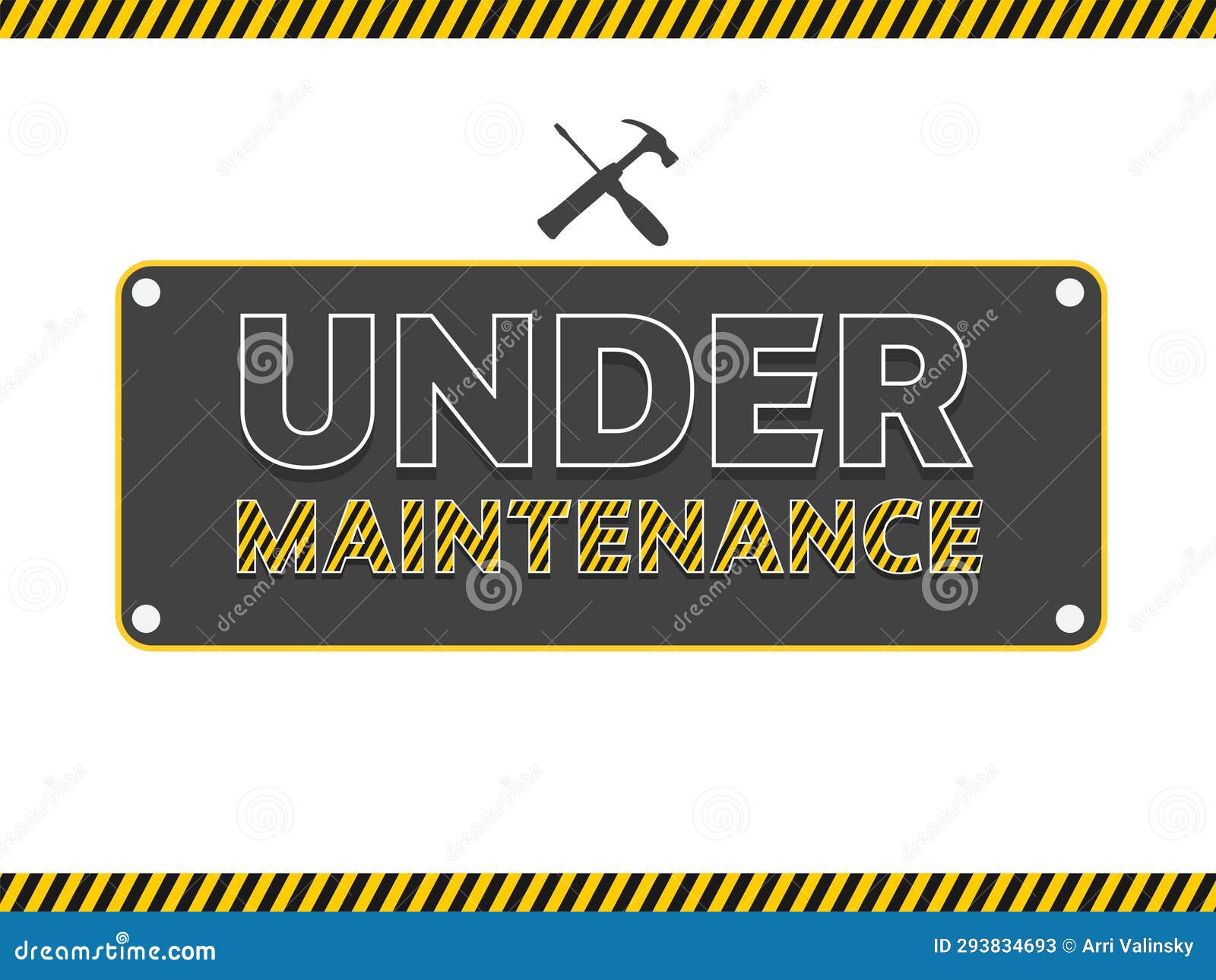 Text Effect Under Maintenance with Symbol Hammer and Screwdriver Stock ...