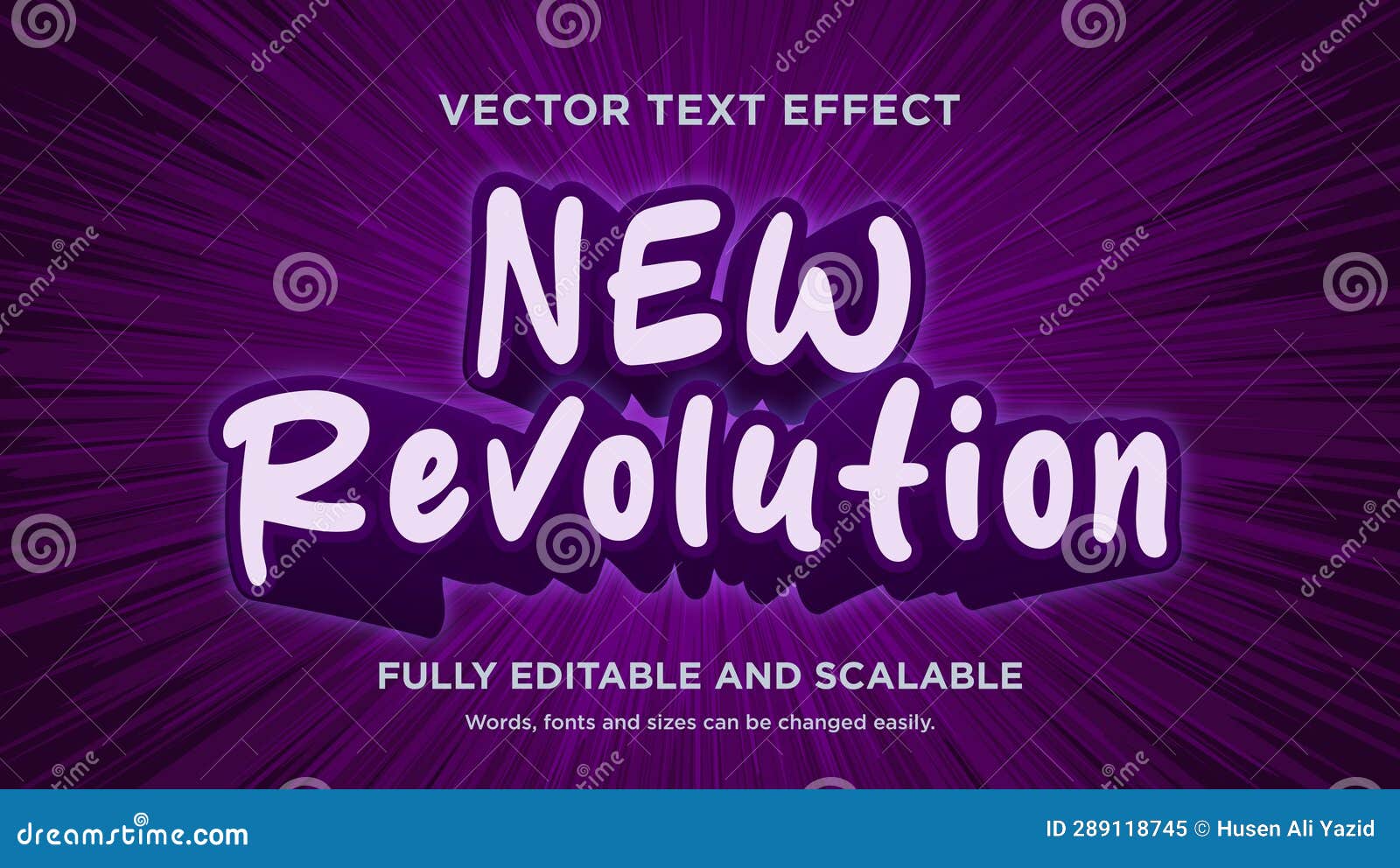 Text Effect New Revolution with Purple Color Stock Illustration ...