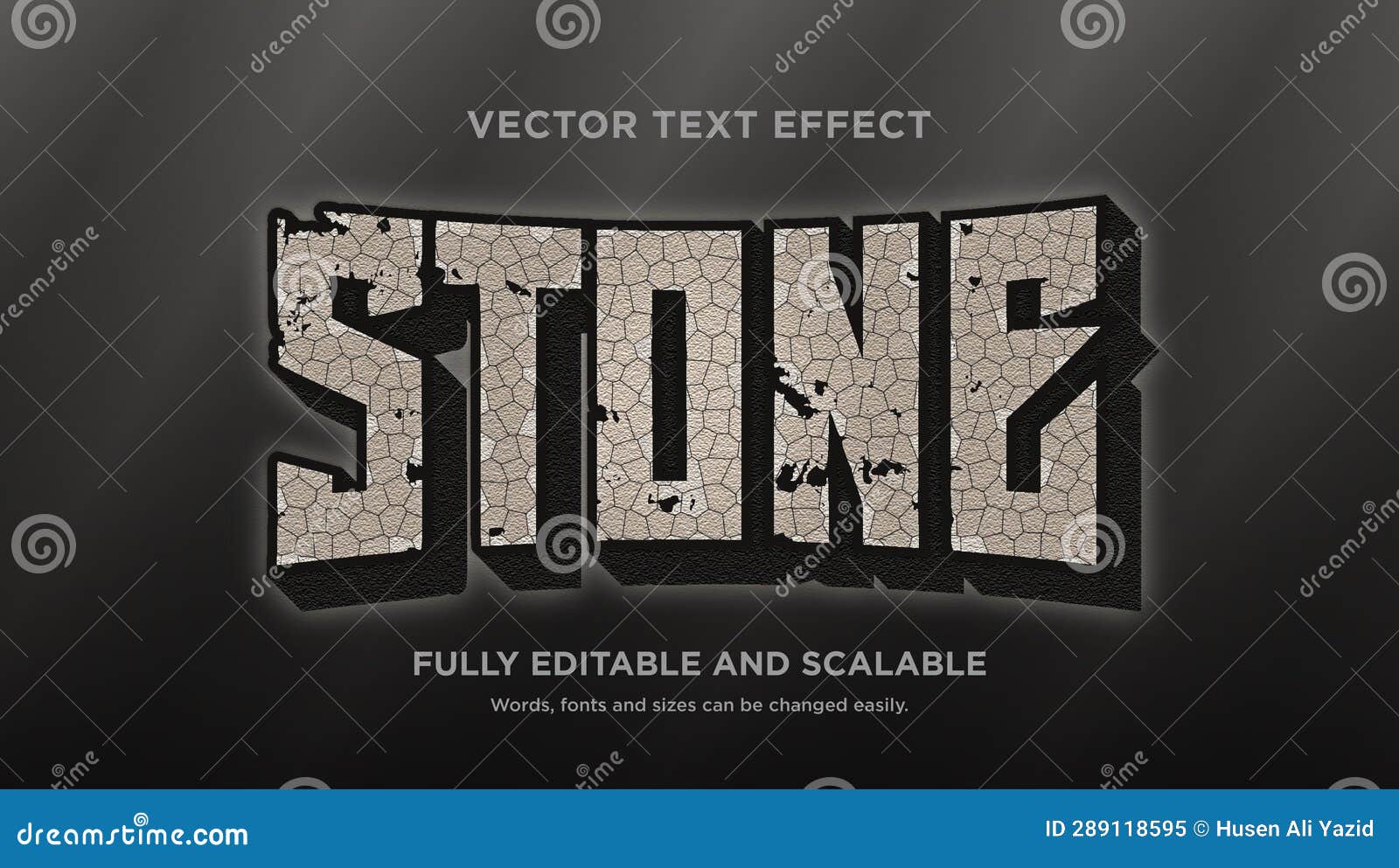 Text Effect Stone with Gray Style Stock Illustration - Illustration of ...
