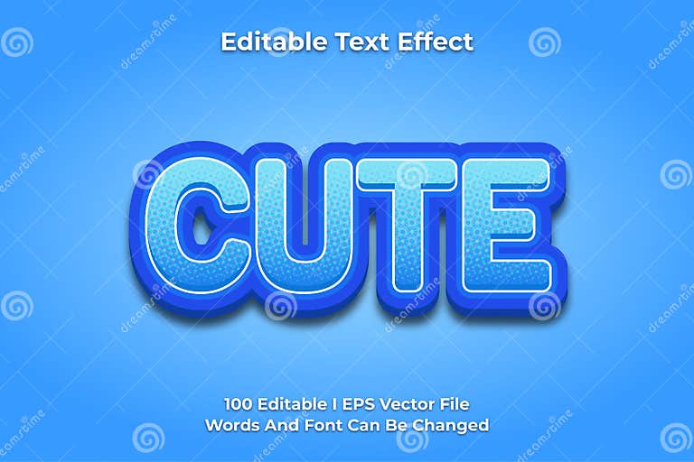 Text effects Cute stock vector. Illustration of child - 254197722