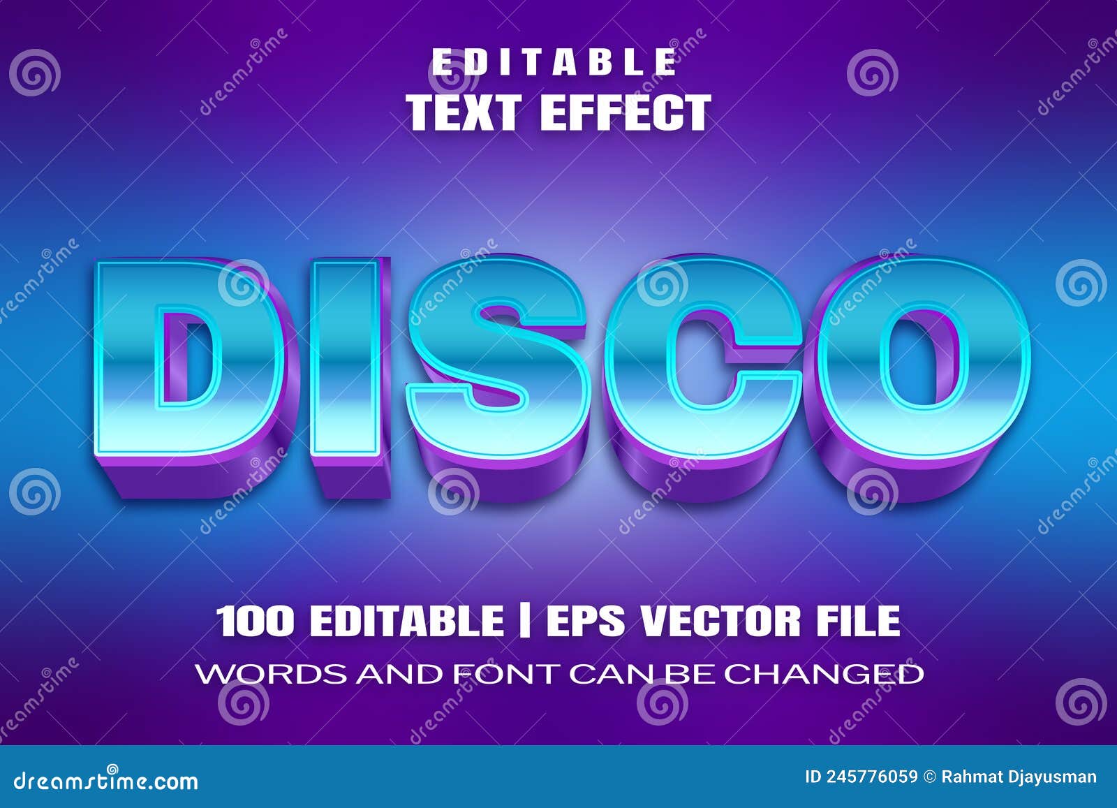Text effects Disco stock vector. Illustration of effect - 245776059