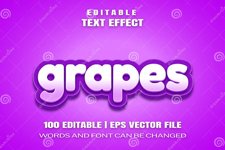 Text effects grapes stock vector. Illustration of berry - 315965030