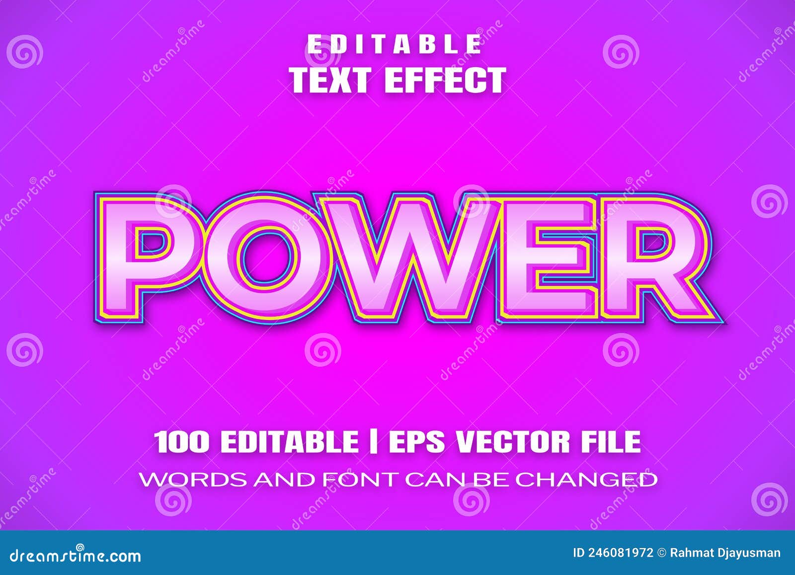 Text effects Power stock vector. Illustration of sticker - 246081972
